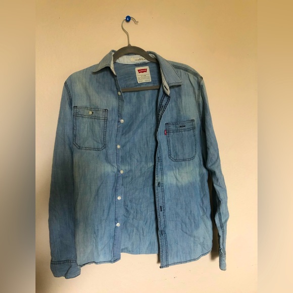 Levi's | Shirts | Levis Modern Fit Whitewashed Jean Button Up | Poshmark